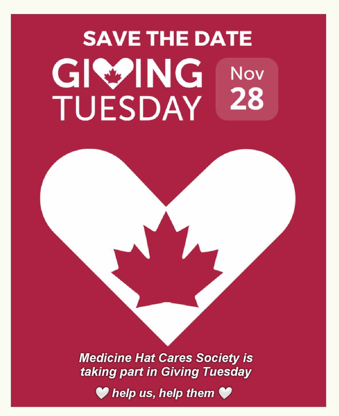 Giving Tuesday with Medicine Hat Cares Society - CanadaHelps