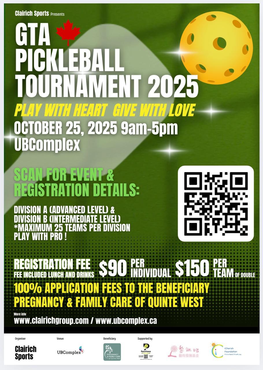 GTA Toronto Pickleball Tournament 2025 - CanadaHelps