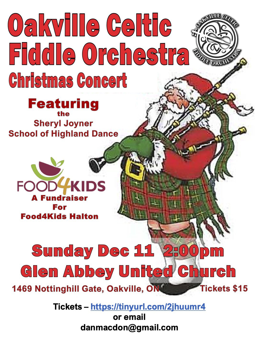 Oakville Celtic Fiddle Orchestra Christmas Livestream 2022 - CanadaHelps